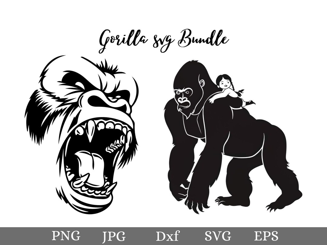 Gorilla Face Svg , Gorilla Png , Gorilla Vector , Gorilla Clipart ...