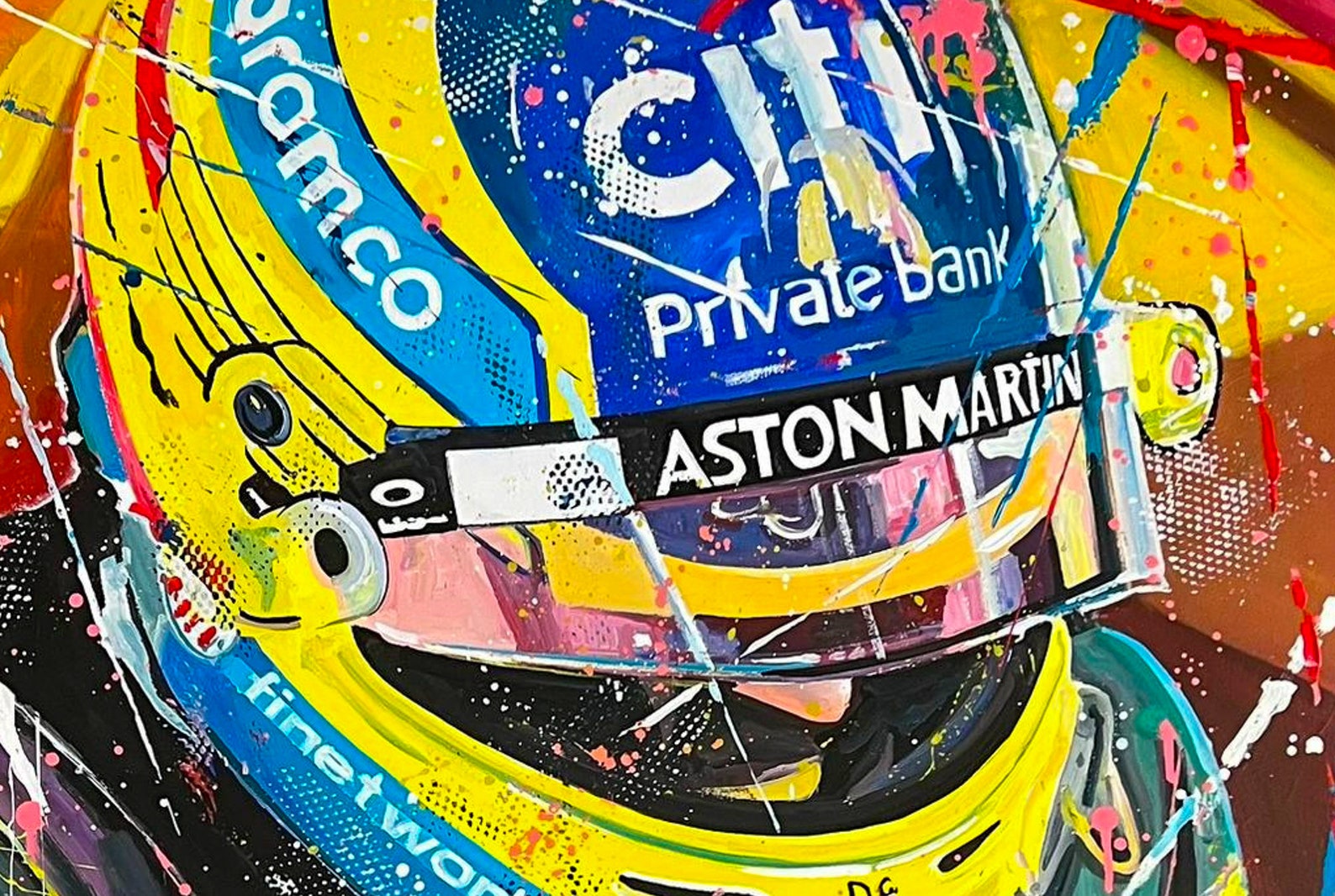 Fernando Alonso Painting Aston Martin 2023 - Etsy