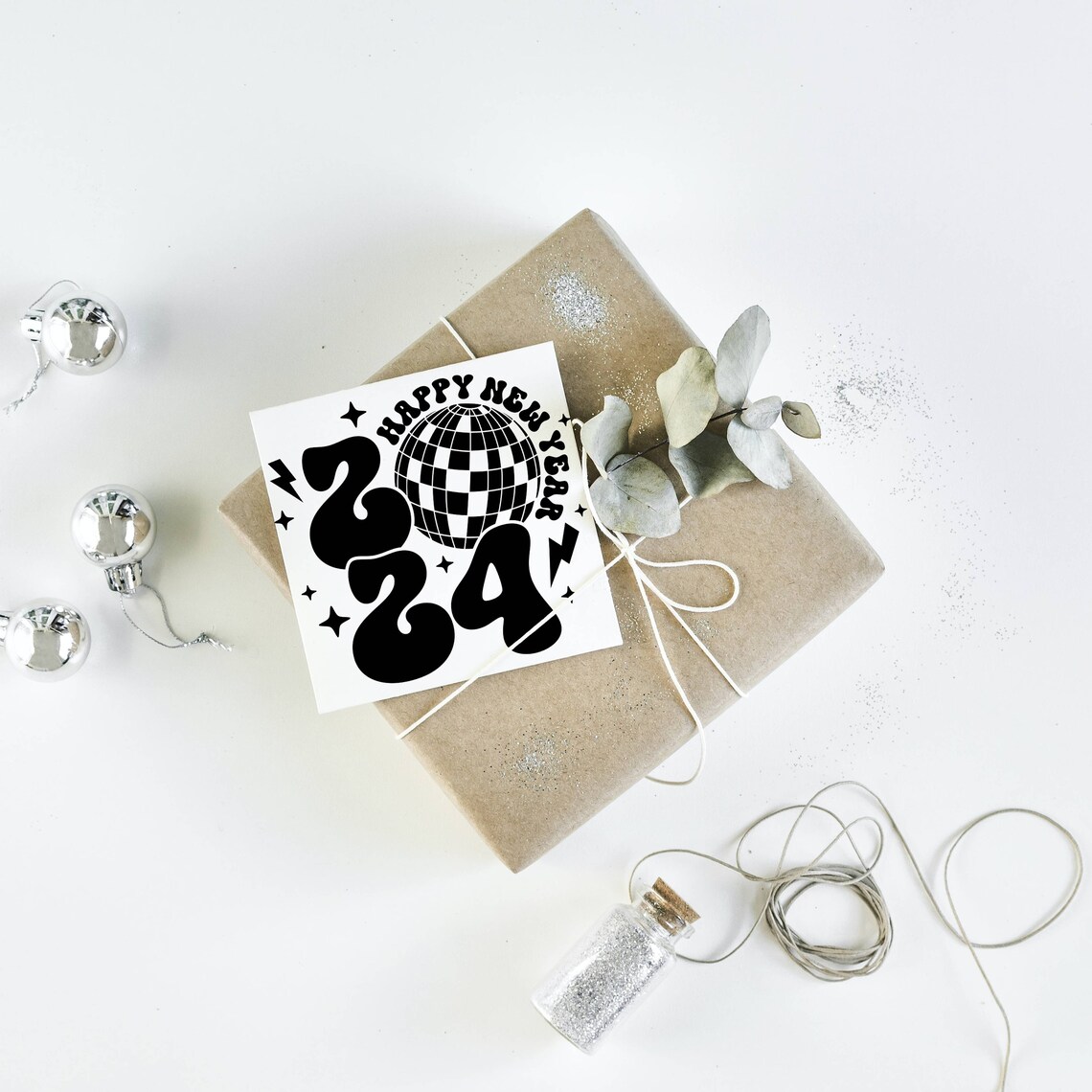 Happy New Year 2024 Disco Ball SVG Clipart, New Year Clipart, Disco ...