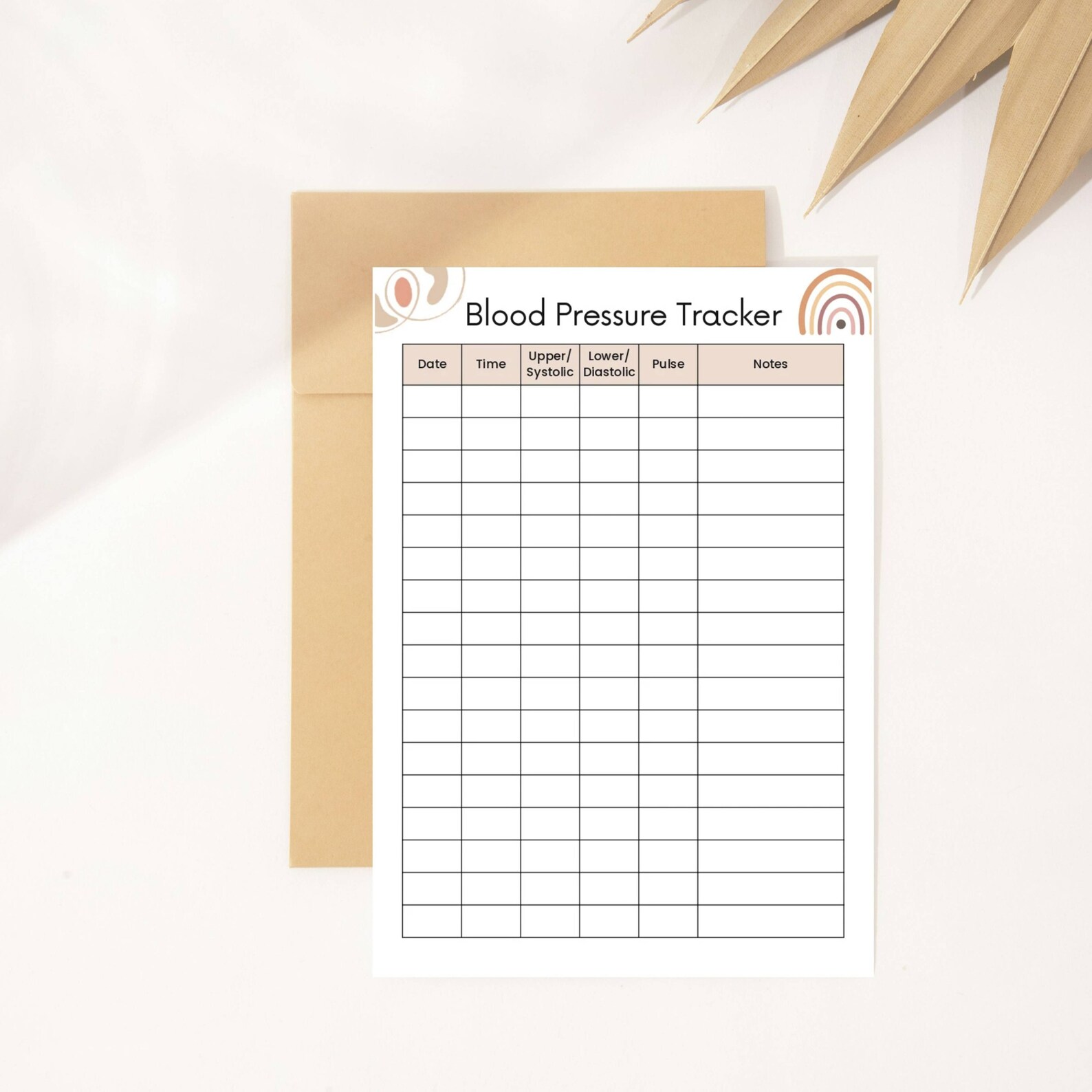 Printable Blood Pressure Tracker Chart - Medical Log for High Blood ...