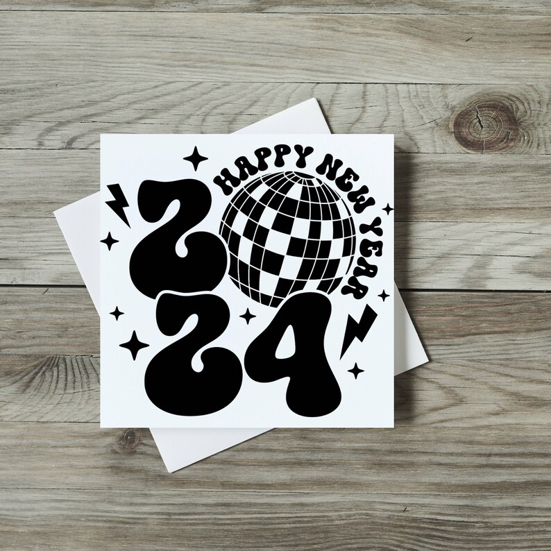 Happy New Year 2024 Disco Ball SVG Clipart, New Year Clipart, Disco ...