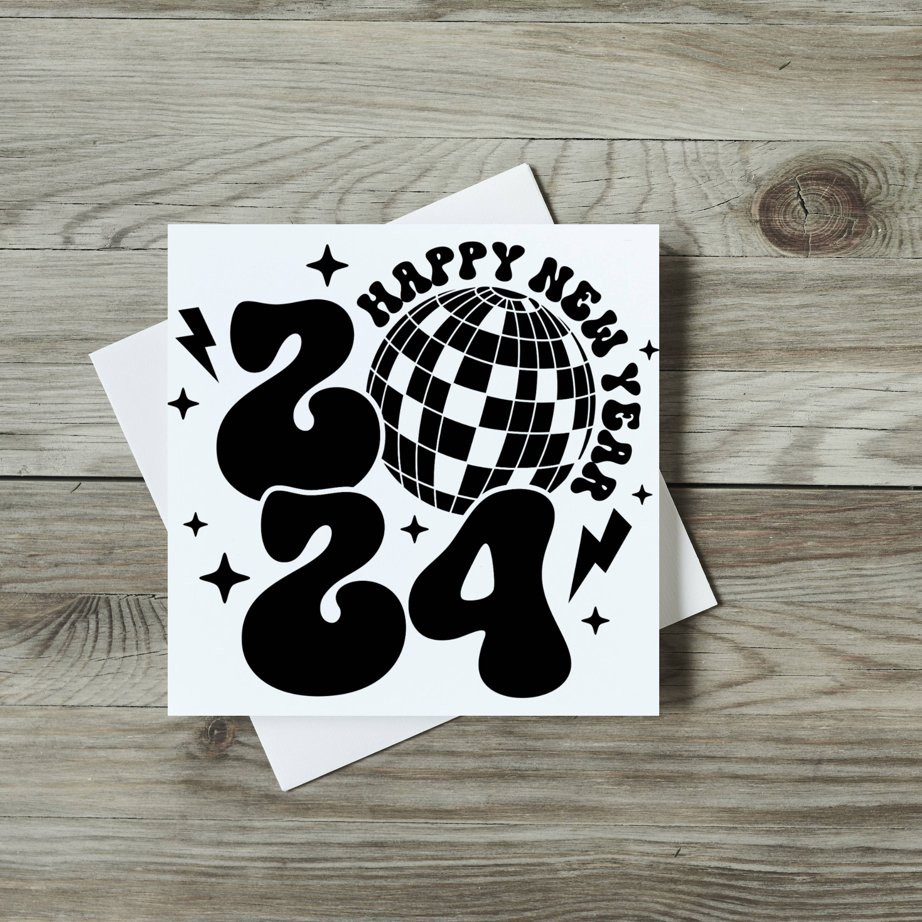 Happy New Year 2024 Disco Ball SVG Clipart, New Year Clipart, Disco ...