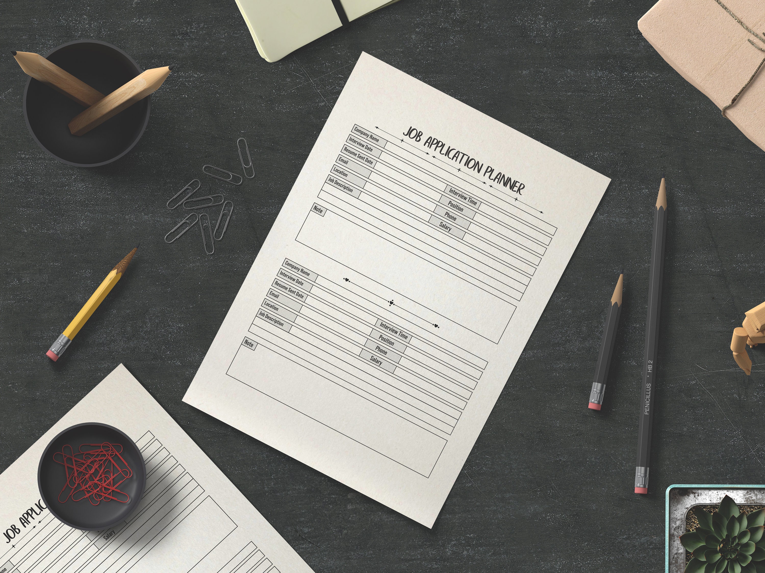 Printable Job Application Planner Log Book KDP, Digital Job Search ...