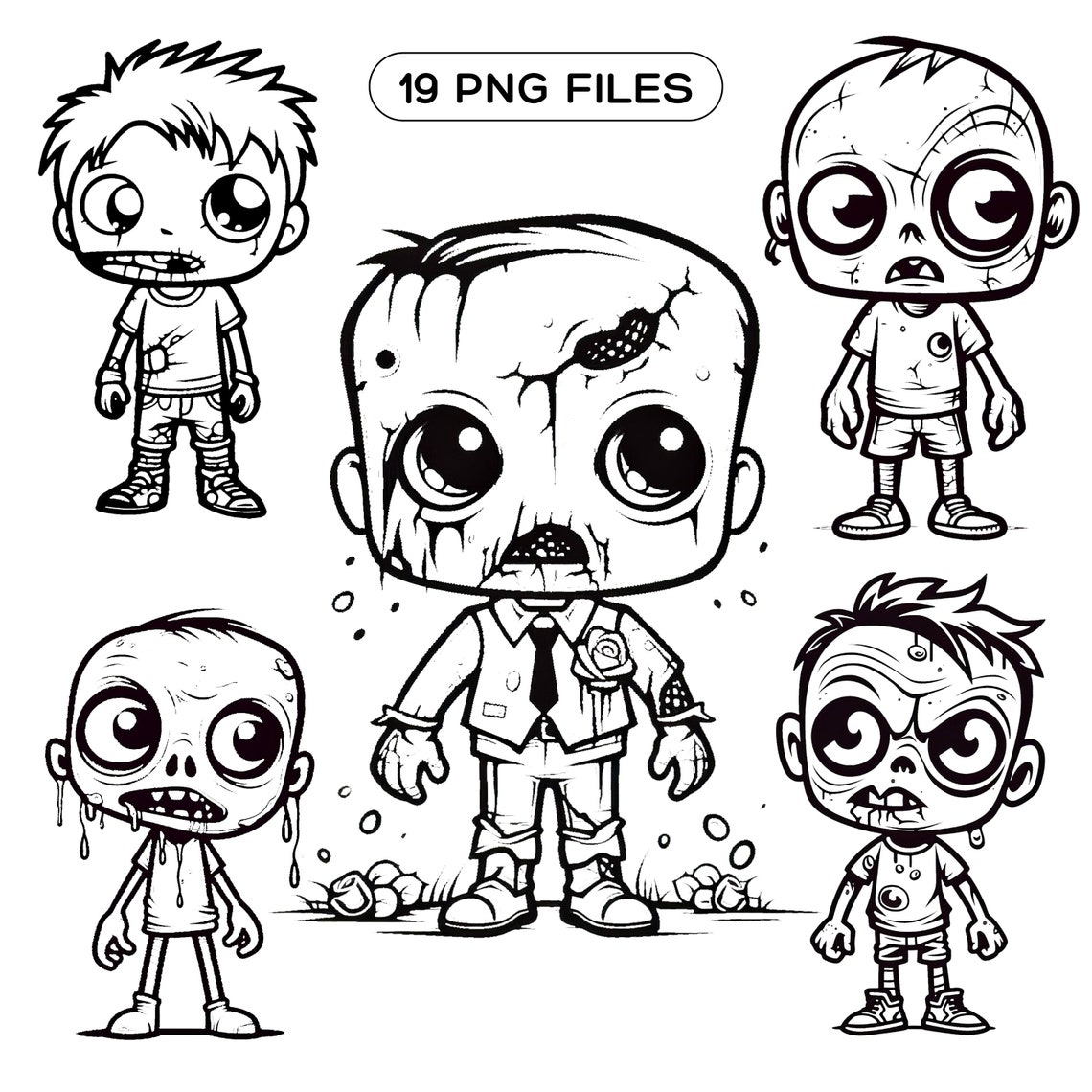 Zombie Clipart, Zombie PNG, Zombie Clipart, Horror Designs, Creepy ...
