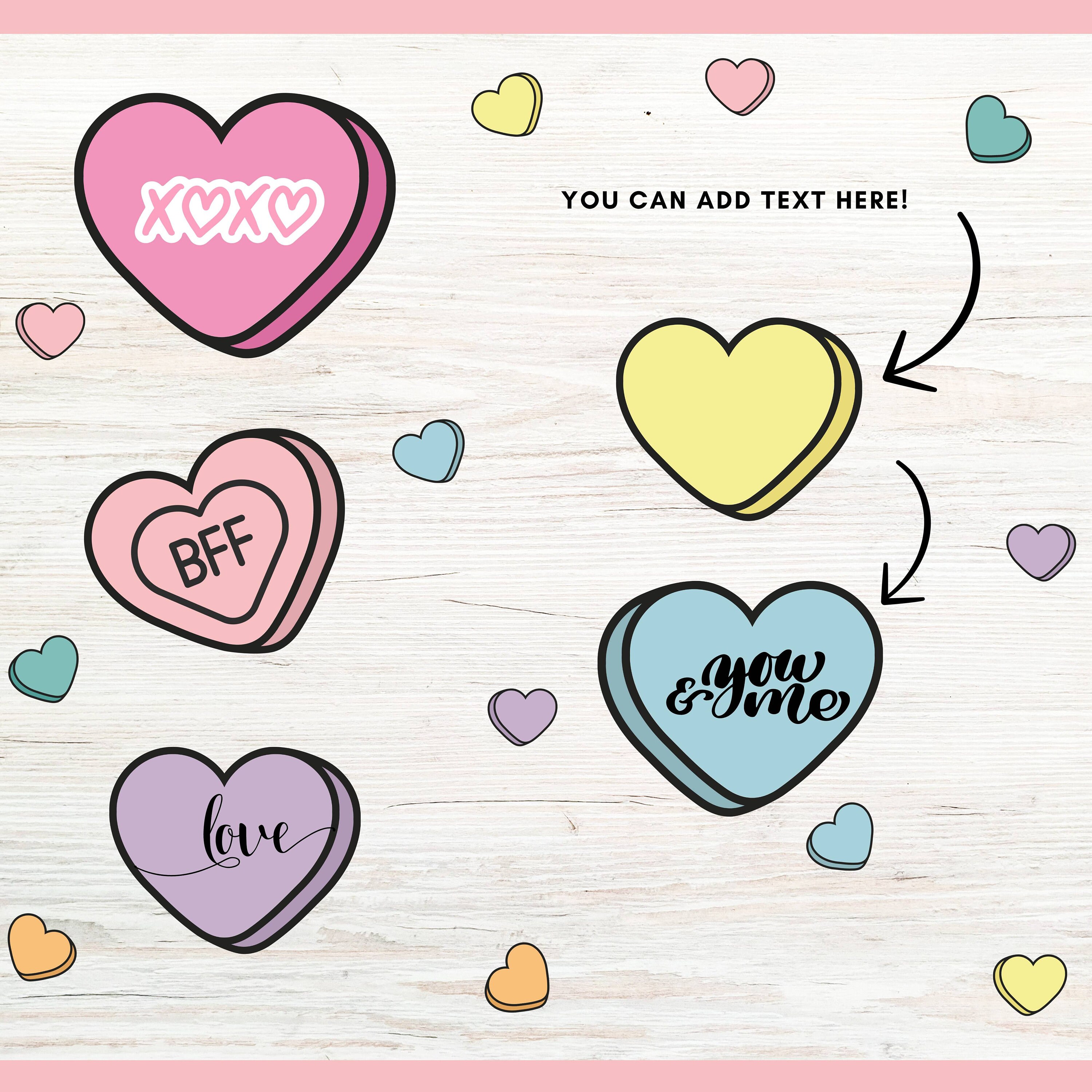 Candy Hearts Clipart, Sweets and Treats Clipart, Valentines Day Clipart ...
