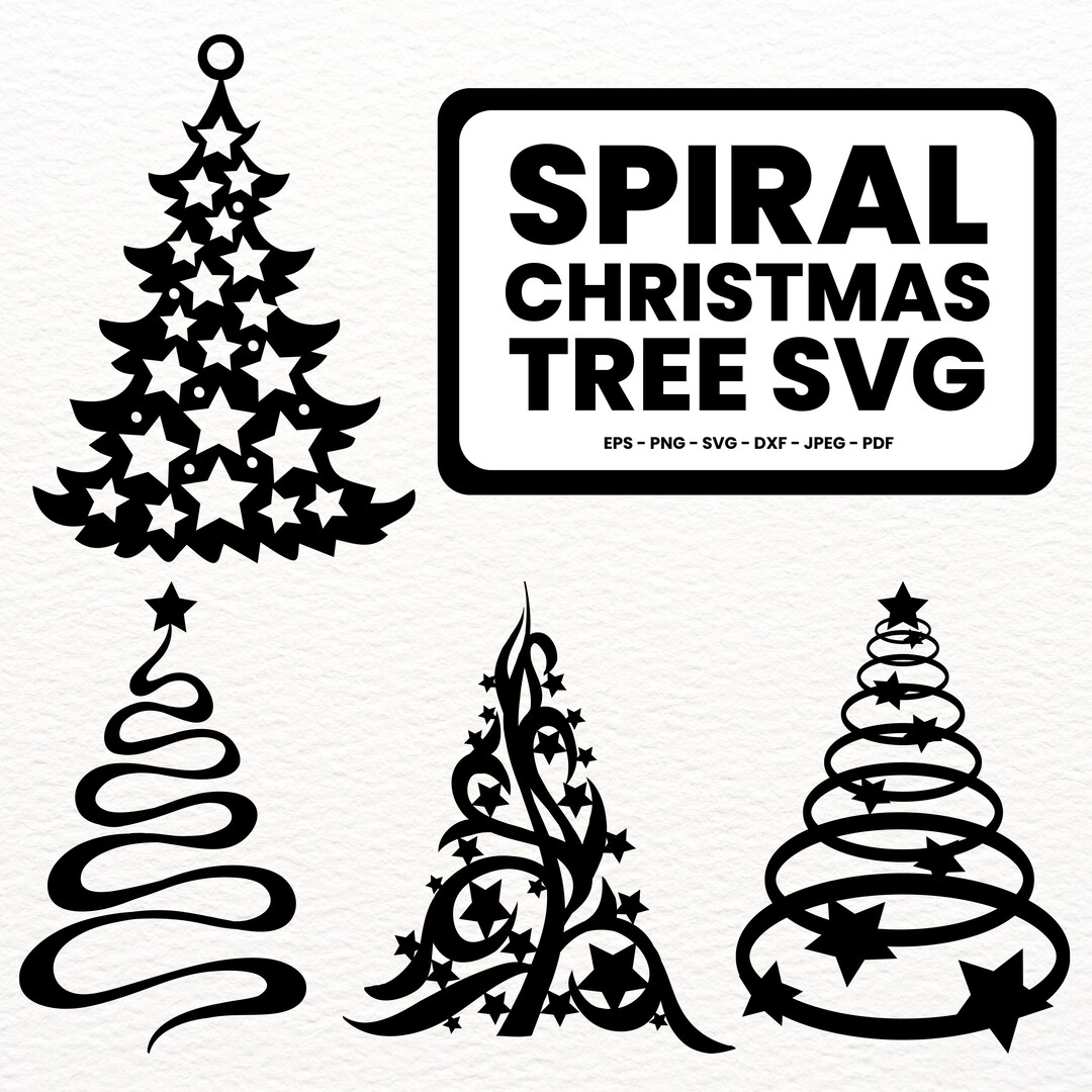 Spiral Christmas Tree SVG Bundle Christmas Tree Svg Cut File - Etsy