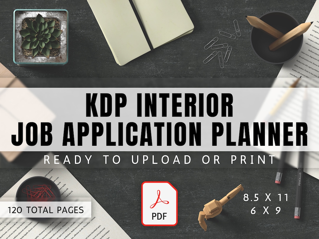 Printable Job Application Planner Log Book KDP, Digital Job Search ...