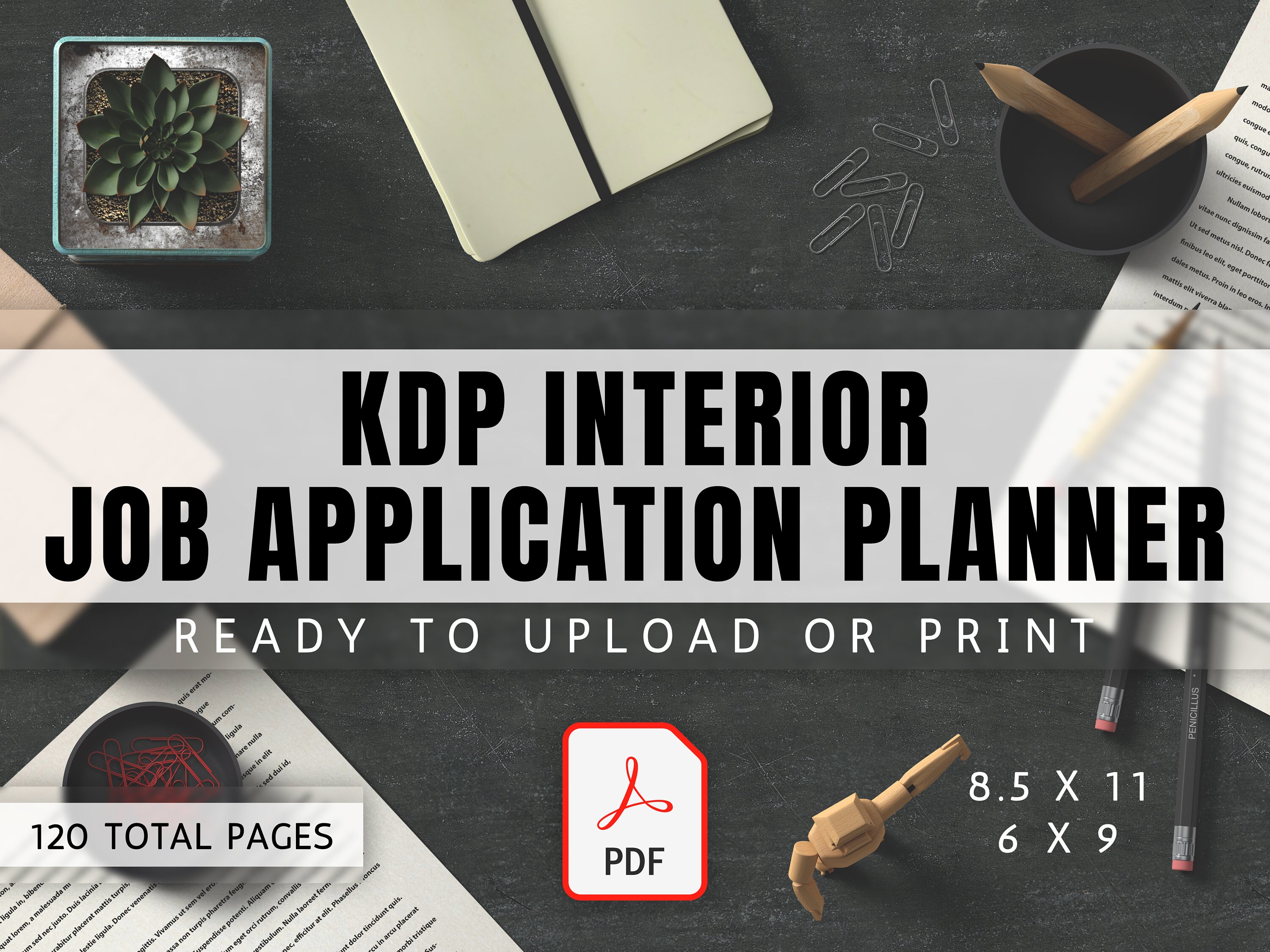 Printable Job Application Planner Log Book KDP, Digital Job Search ...