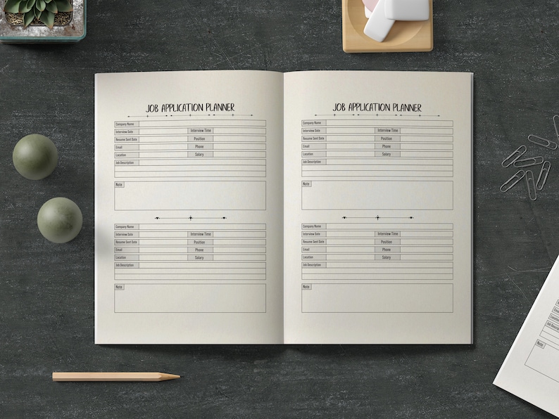 Printable Job Application Planner Log Book KDP, Digital Job Search ...