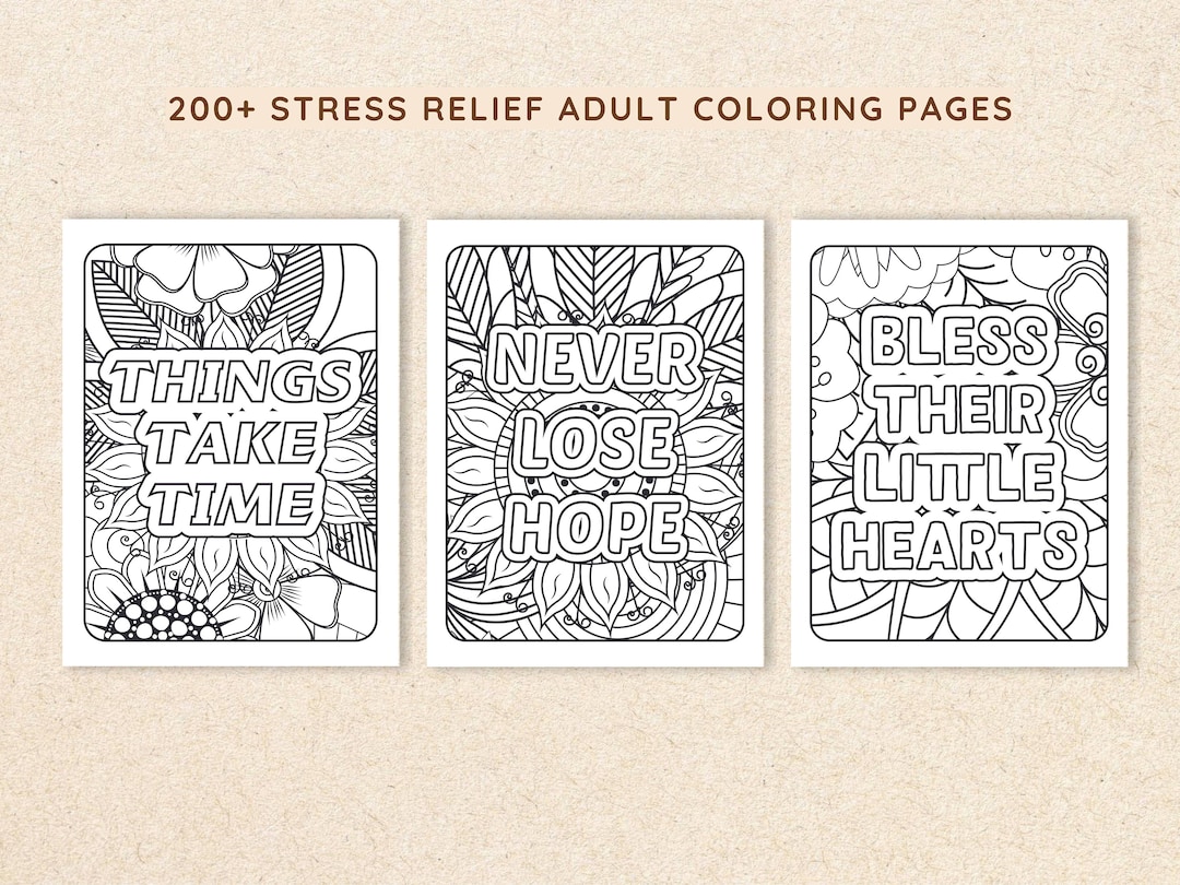Printable Inspirational Quotes Coloring Book: Stress Relief ...
