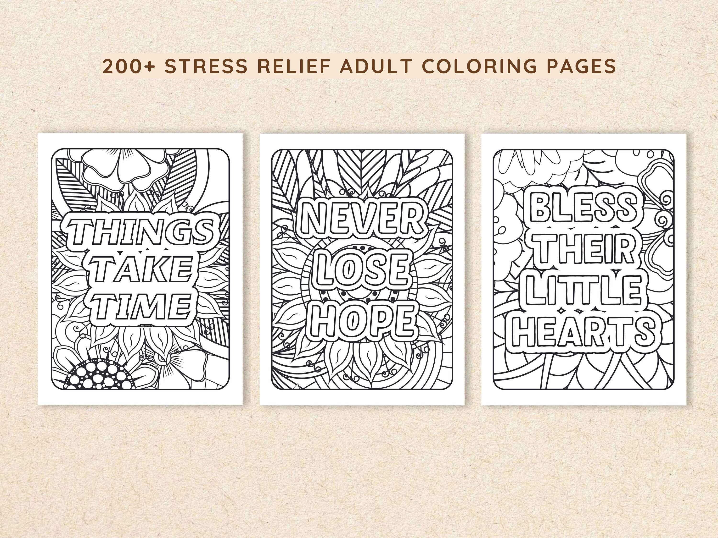 Printable Inspirational Quotes Coloring Book: Stress Relief ...