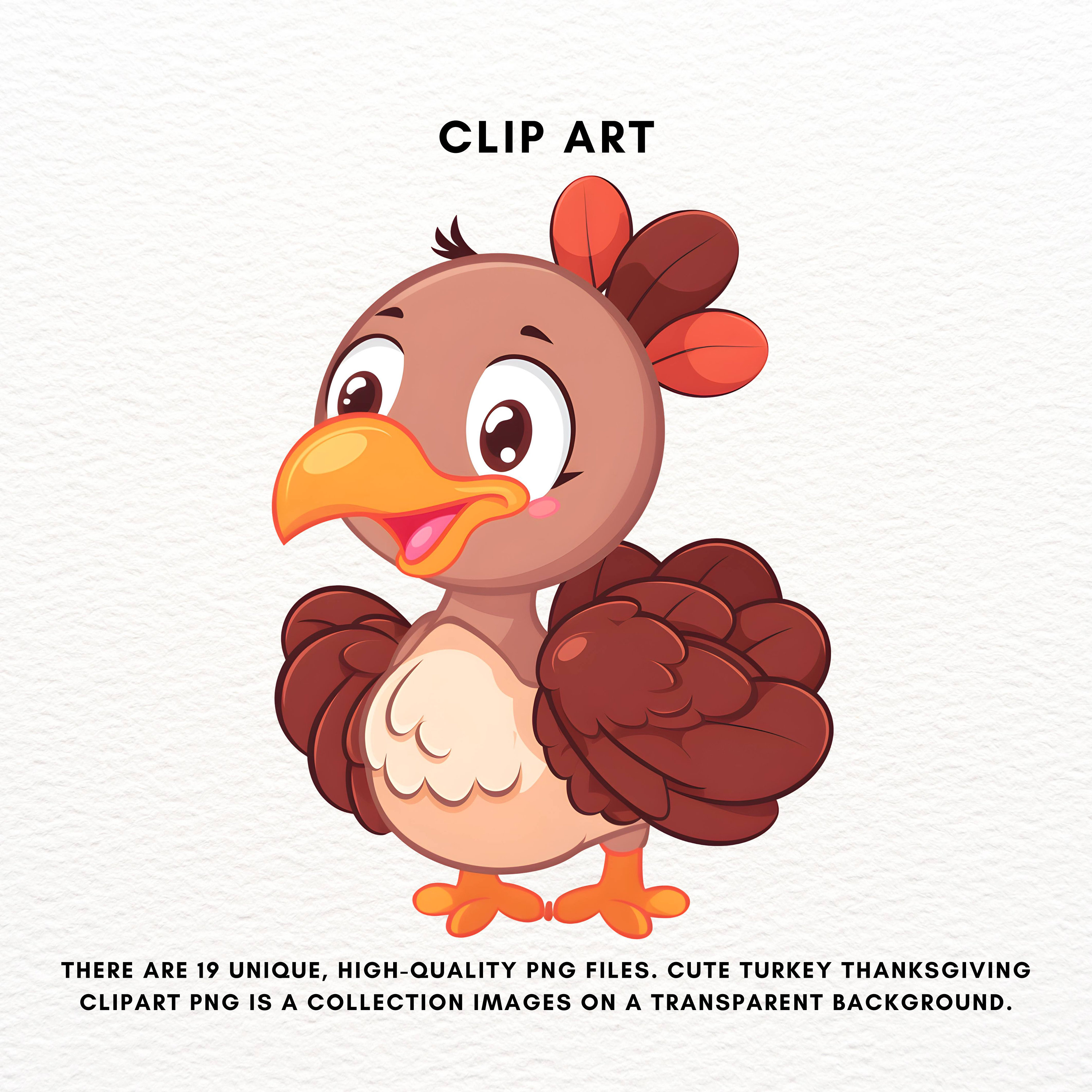 Cute Turkey Clipart, Thanksgiving Clipart, Baby Turkey Clipart, Funny ...