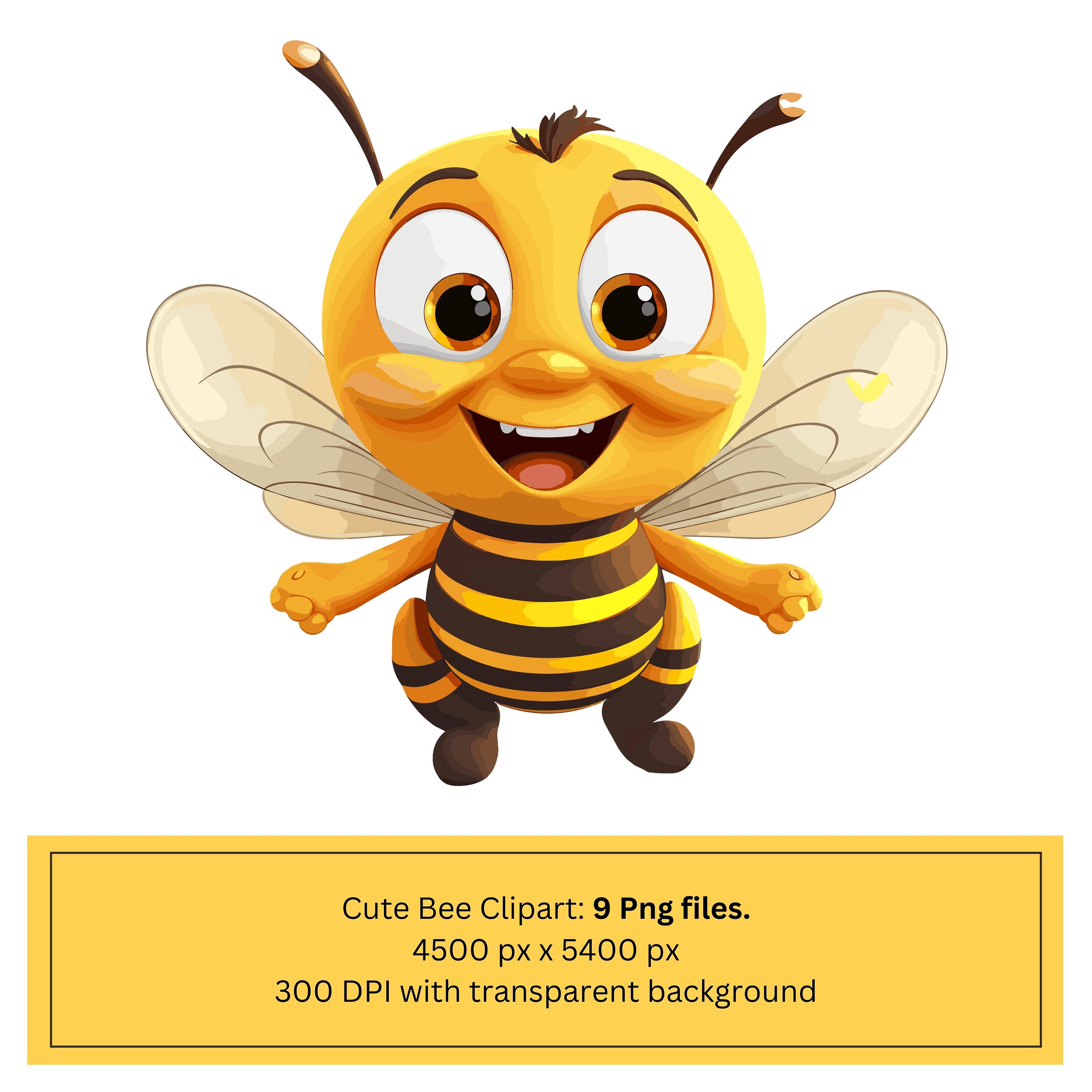 Cute Bee Clipart Bundle, Bee Png, Bee Clipart, Cute Bee Png ...