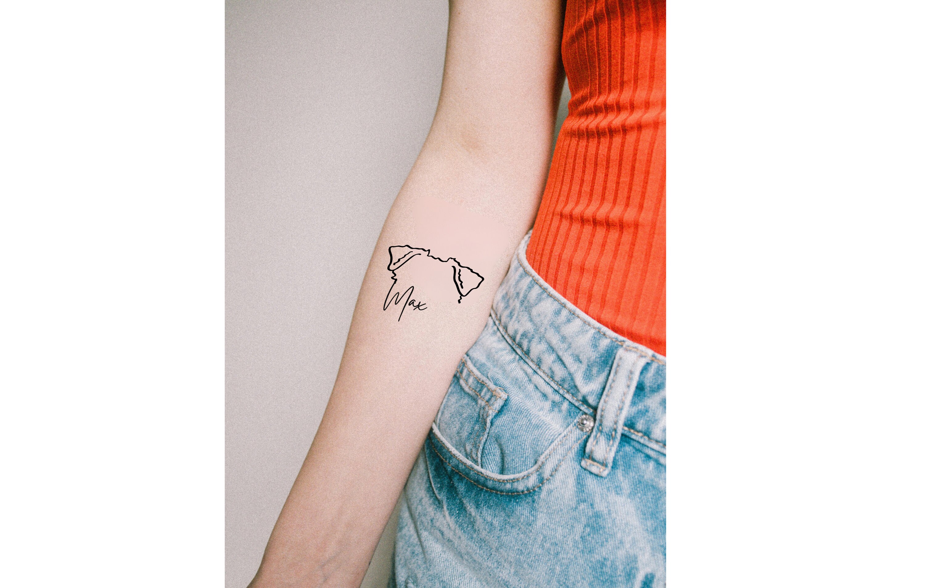 Custom Pet Ear Outline Drawing Dog Ears Tattoo, Pet Loss Gift ...