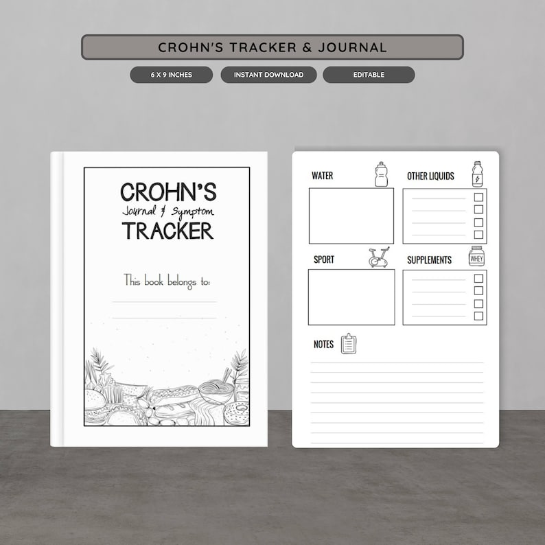 Crohn's Disease Symptom Tracker: Meal & Medical Log (digital Download ...
