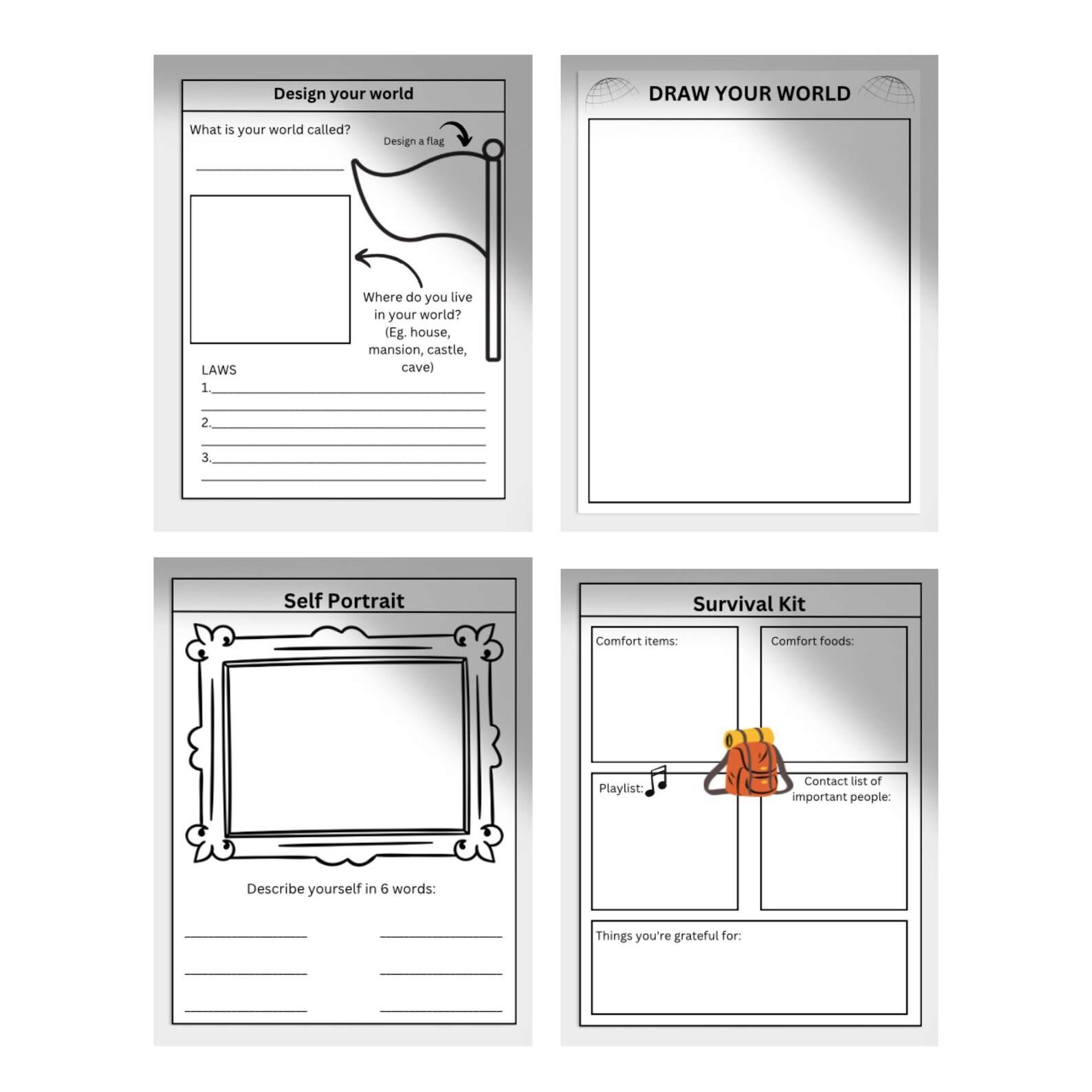Map of Me: Self Reflection Journal | Social Emotional Workbook | Self ...