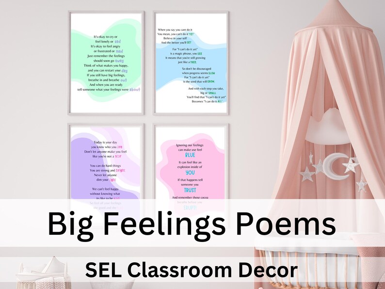 Social Emotional Children's Poems - Wall Art | Big Feelings | Growth ...