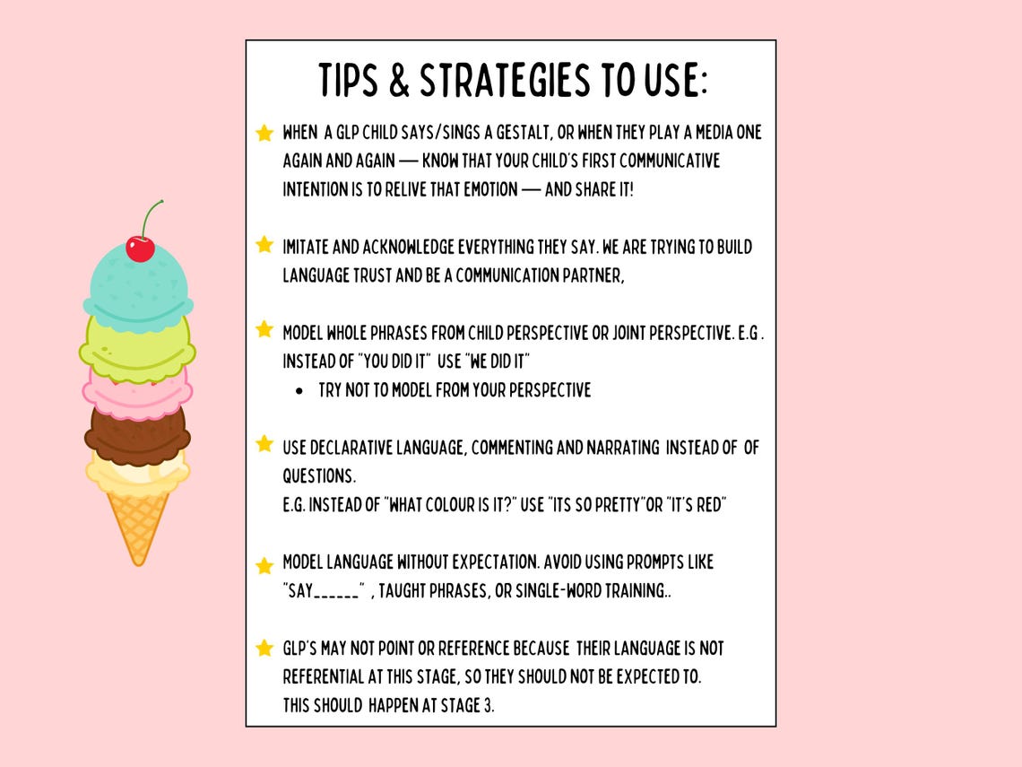 Gestalt Language Processing Guide | Stages 1-6 Handout | Explanation ...