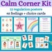Calm Down Corner Regulation Station Feelings Cards Choice Board ...