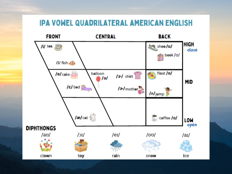 Vowel Quadrilateral | IPA | Speech Pathology - Etsy