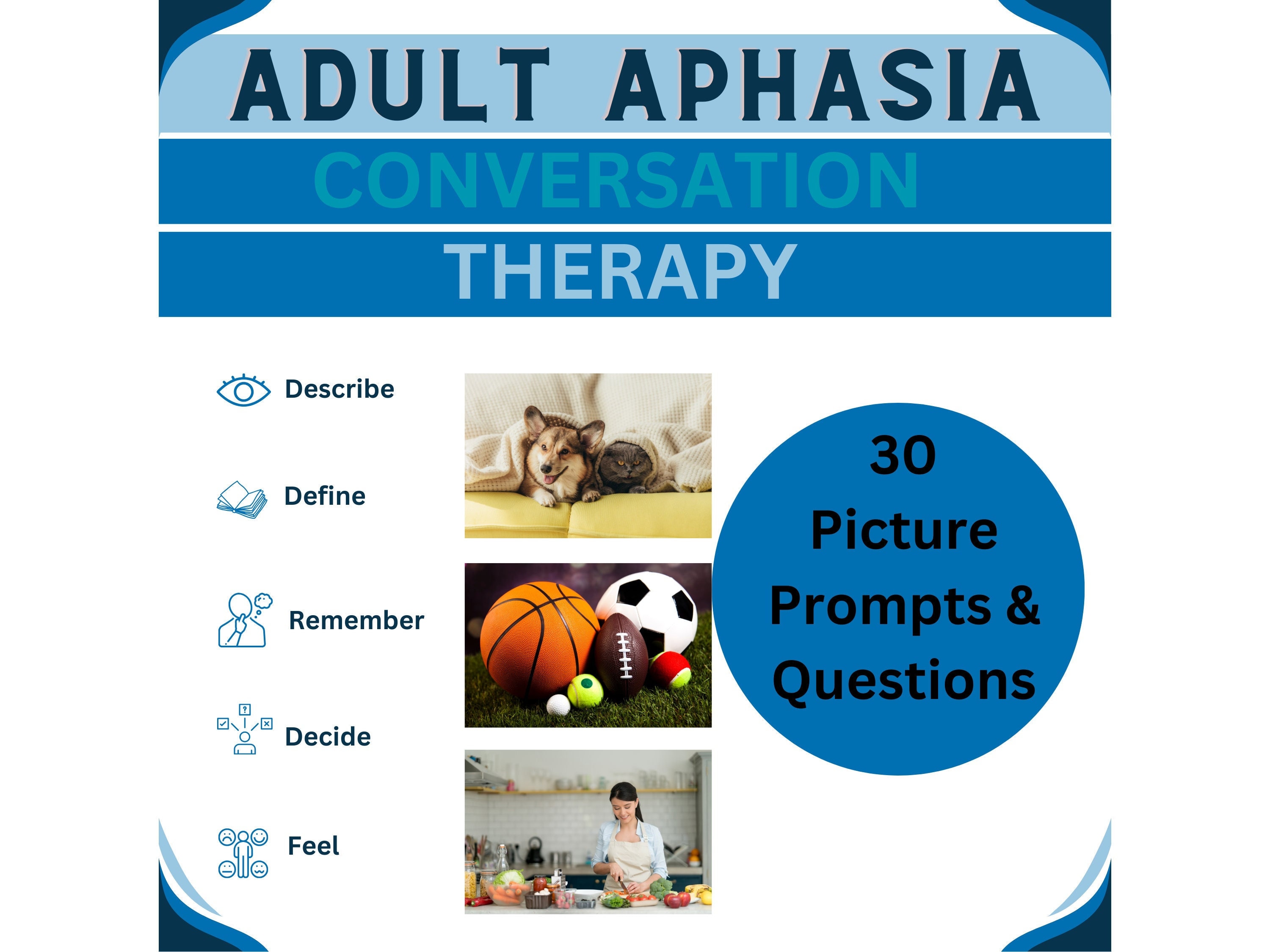 Adult Aphasia Conversation Activity | Speech Therapy - Etsy