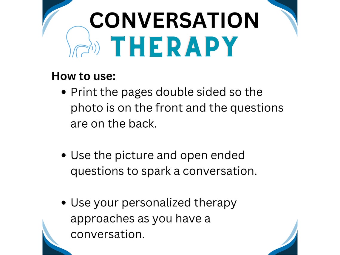 Adult Aphasia Conversation Activity | Speech Therapy - Etsy