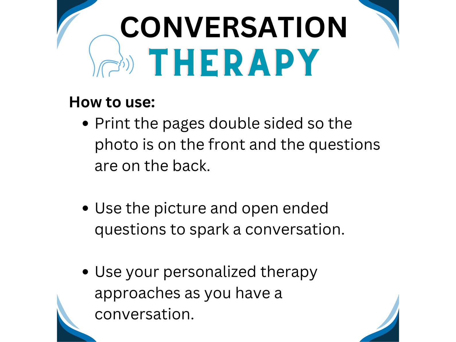 Adult Aphasia Conversation Activity | Speech Therapy - Etsy