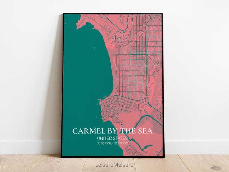 Carmel by the Sea Map Wall Art | Printable Wall Art | Carmel by the Sea ...