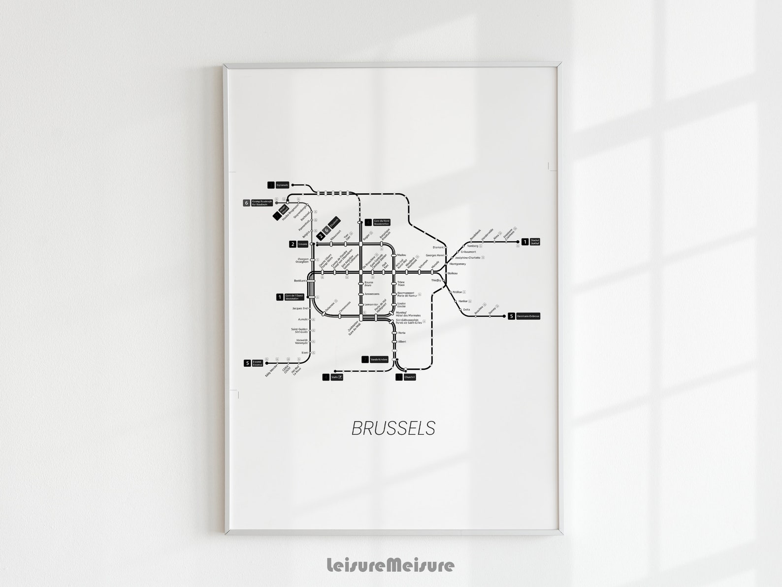 Printable Brussels Subway Map | Digital Printable Wall Art | Print ...