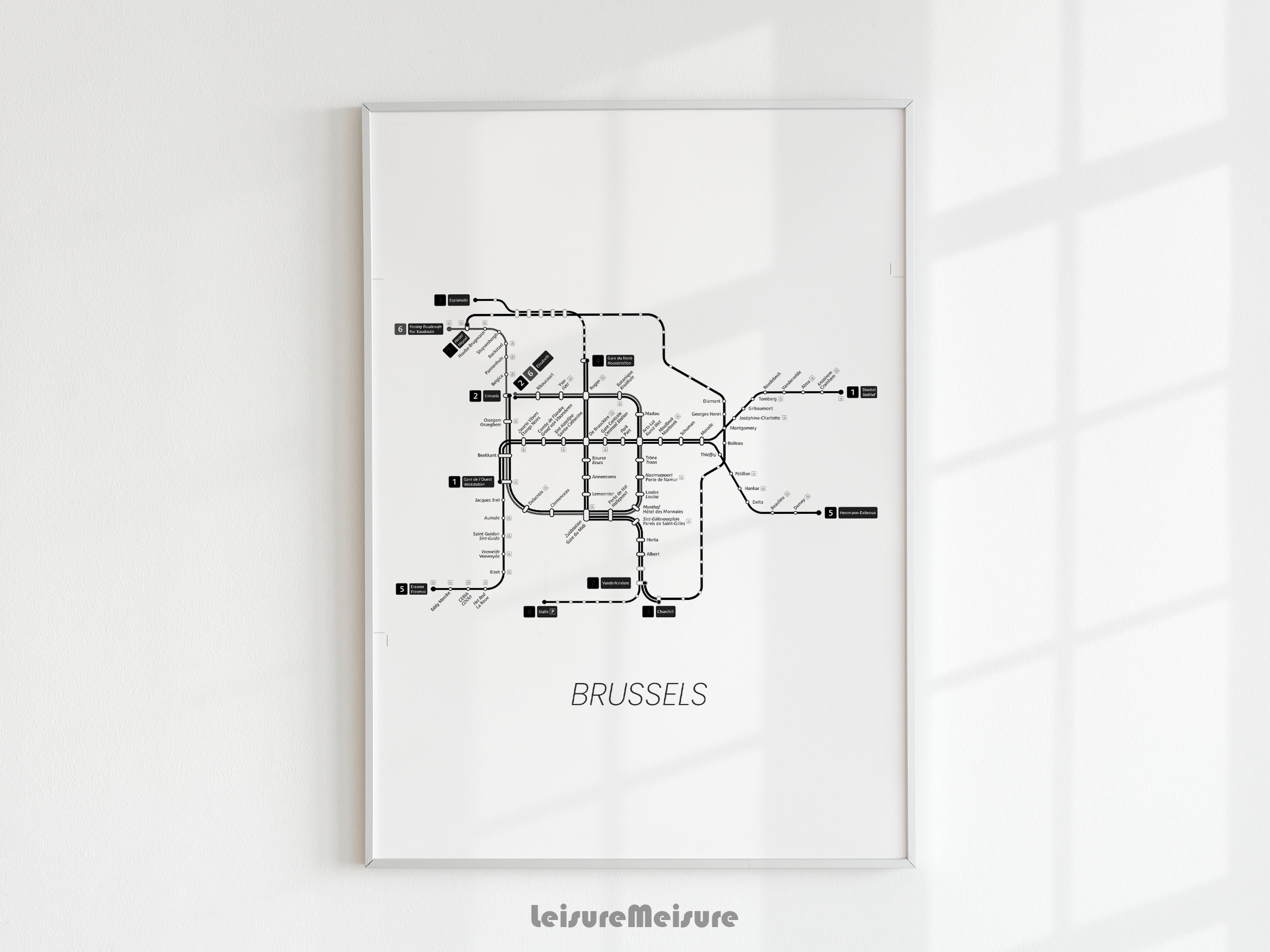 Printable Brussels Subway Map | Digital Printable Wall Art | Print ...