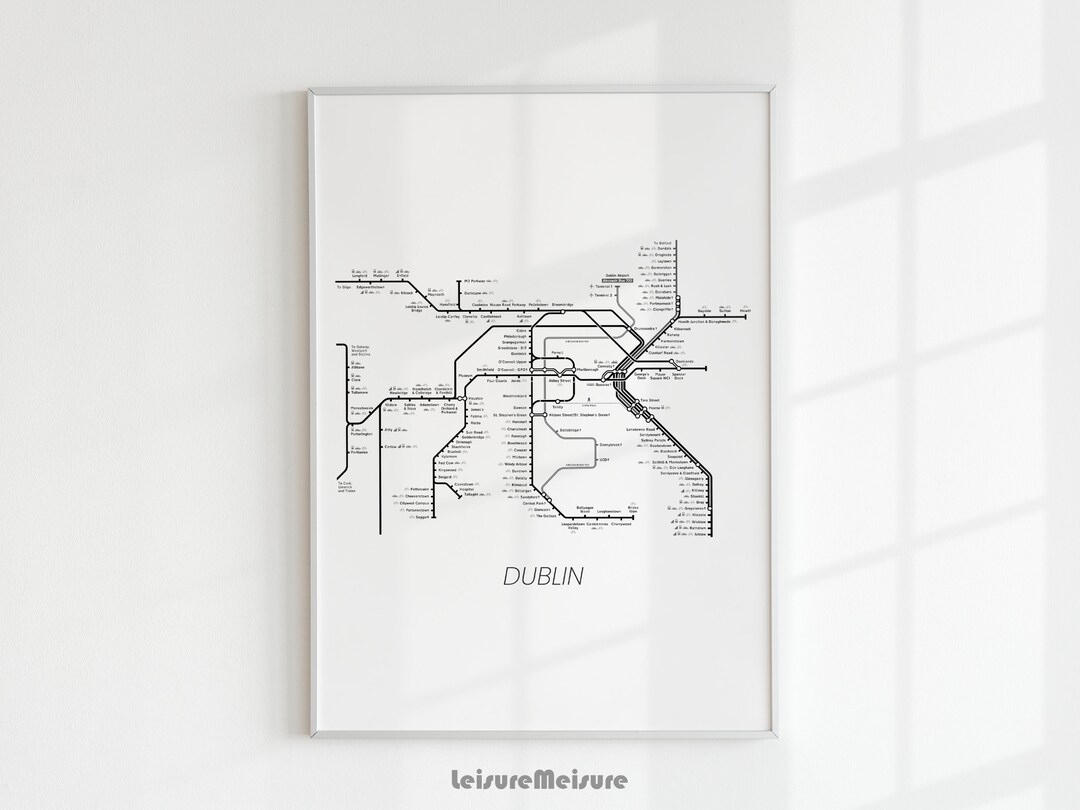 Dublin Metro Map Poster | Digital Printable Wall Art | Print Download ...