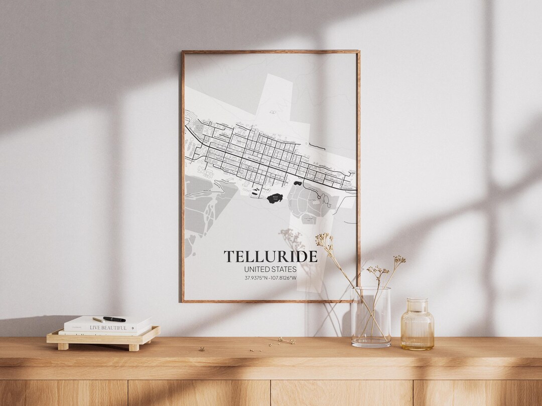Telluride Map Wall Art | Stylish Printable Wall Art | United States ...