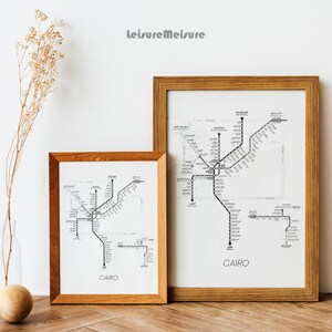 Cairo Metro Map | Digital Printable Wall Art | Print Download Subway ...