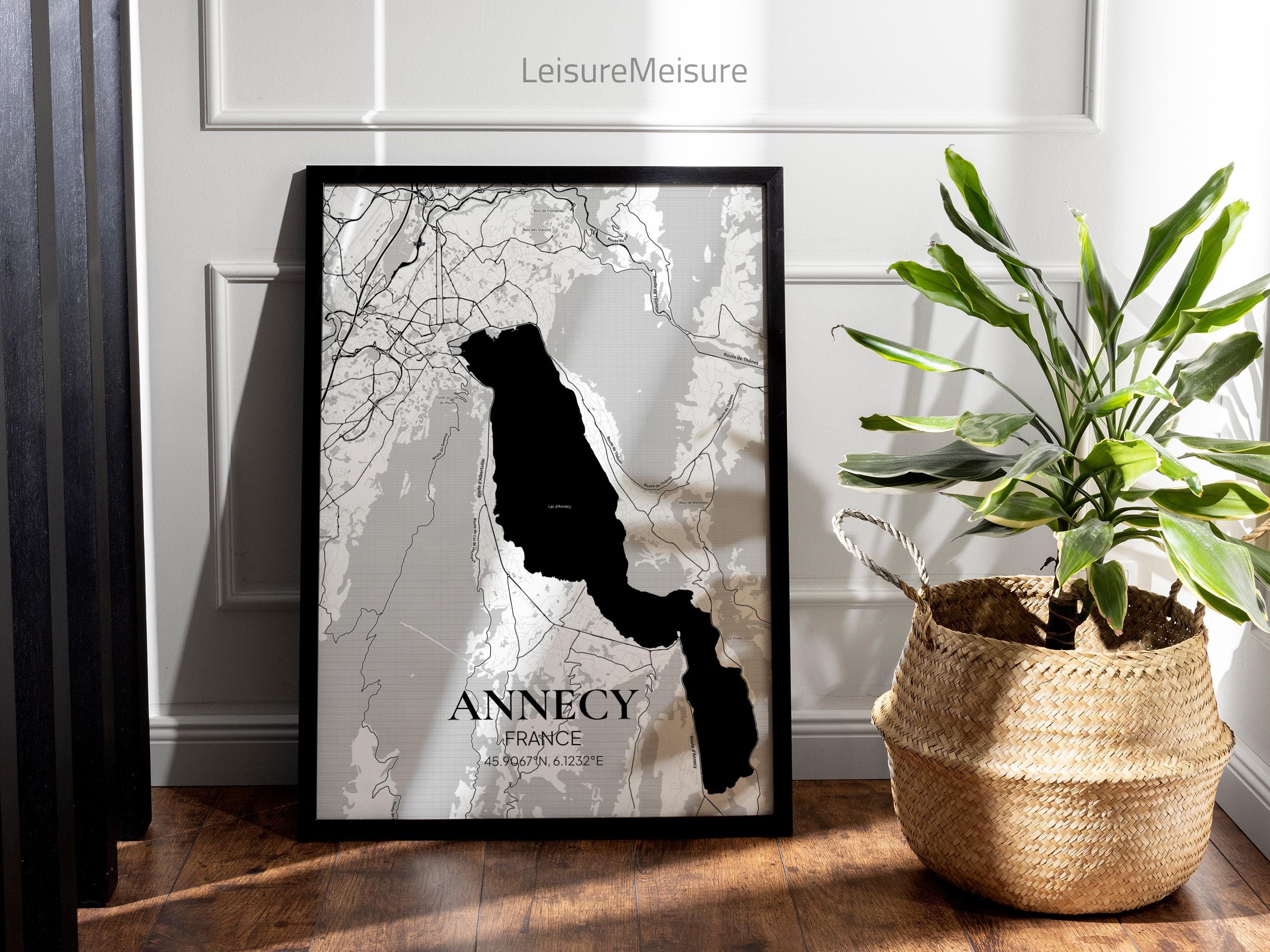 France Annecy Map Wall Art | Printable Wall Art | Annecy Poster Print ...