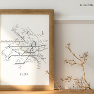 Delhi Metro Map Poster | Digital Printable Wall Art | Print Download ...