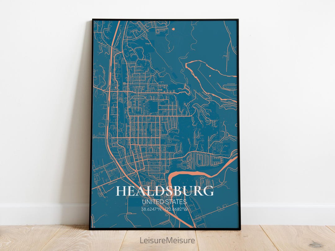Healdsburg Map Wall Art | Stylish Printable Wall Art | United States ...