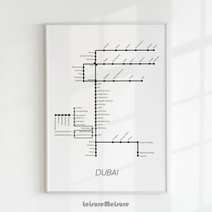 Dubai Metro Map Poster | Digital Printable Wall Art | Print Download ...