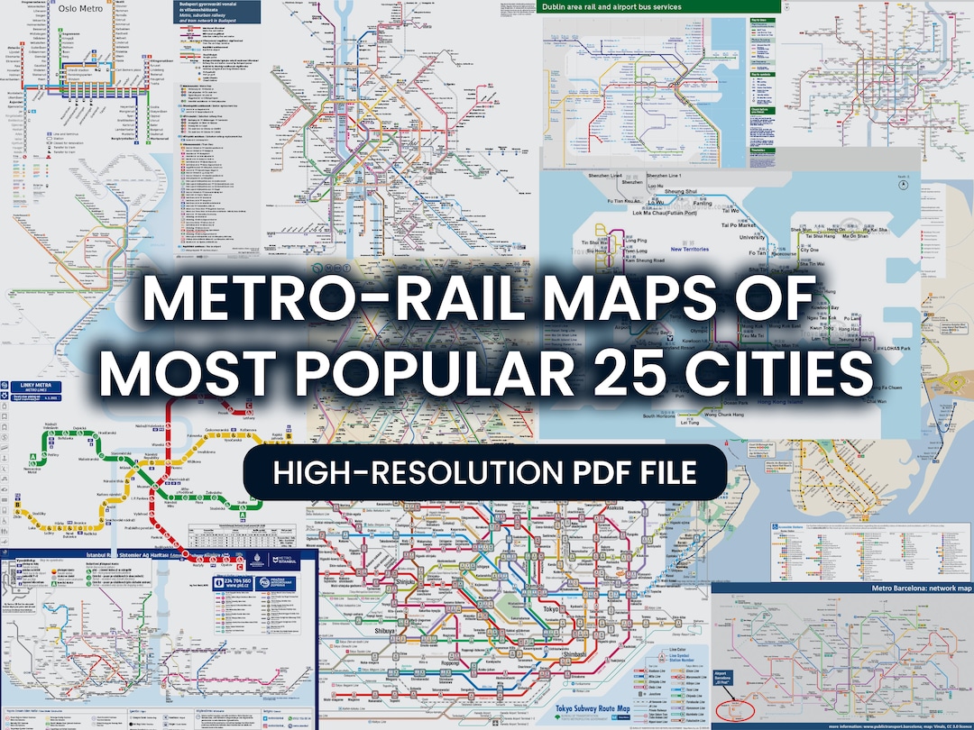 High-resolution Metro Maps for 25 Iconic Cities - Subway and Rails Maps ...