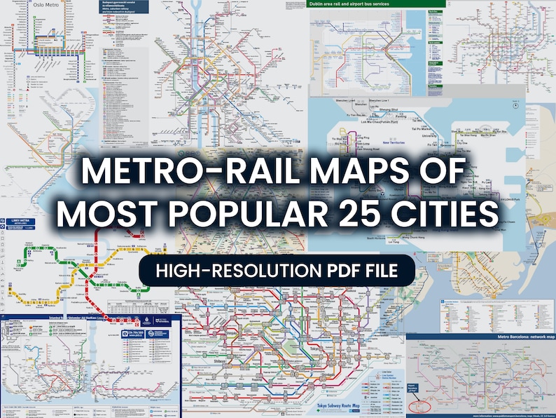 High-resolution Metro Maps for 25 Iconic Cities - Subway and Rails Maps ...