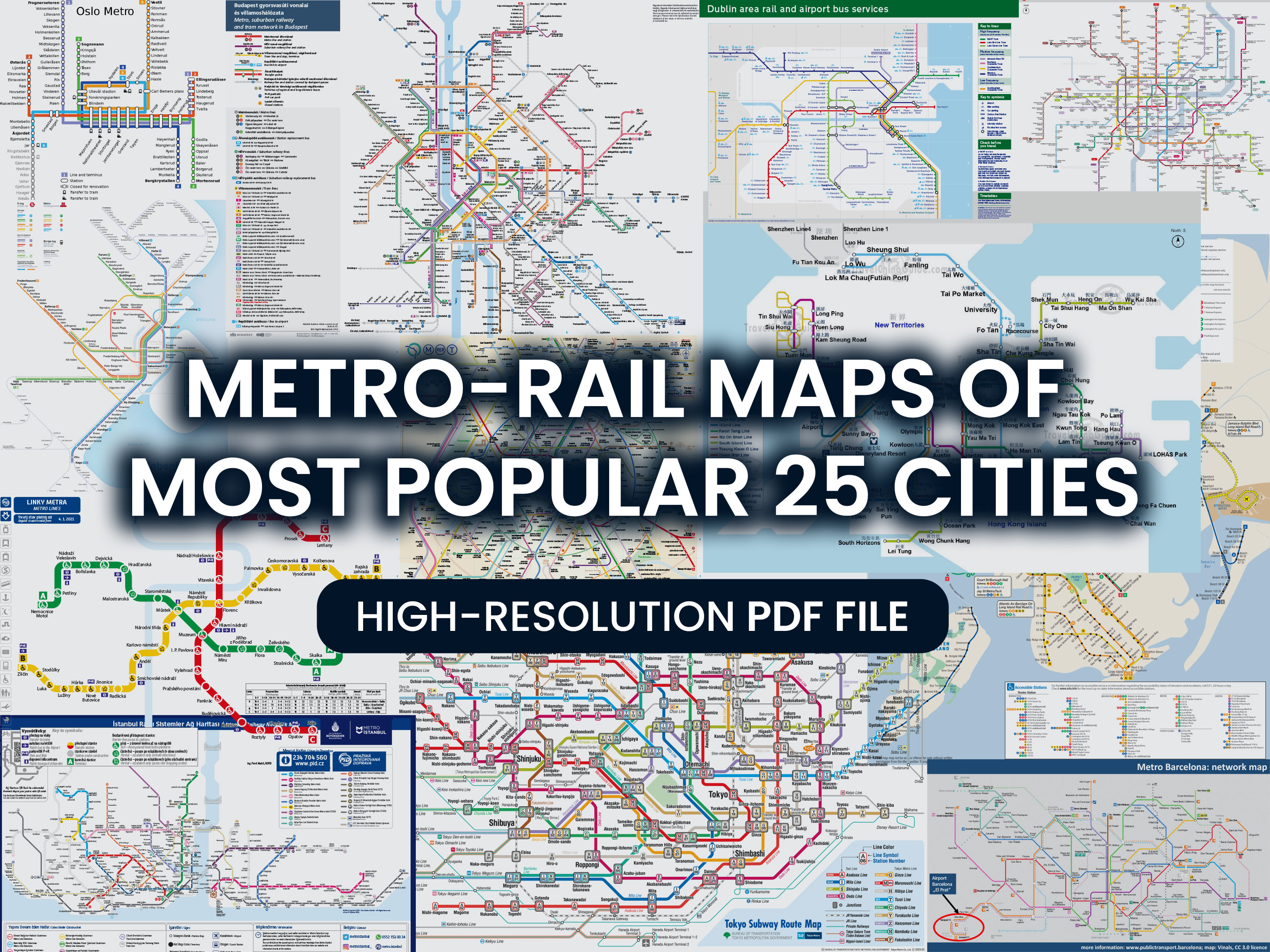 High-resolution Metro Maps for 25 Iconic Cities - Subway and Rails Maps ...
