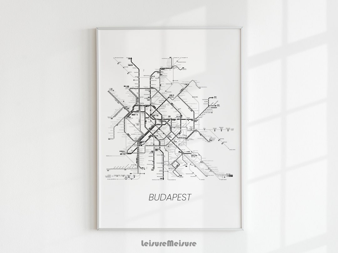 Budapest Metro Map | Digital Printable Wall Art | Print Download City ...