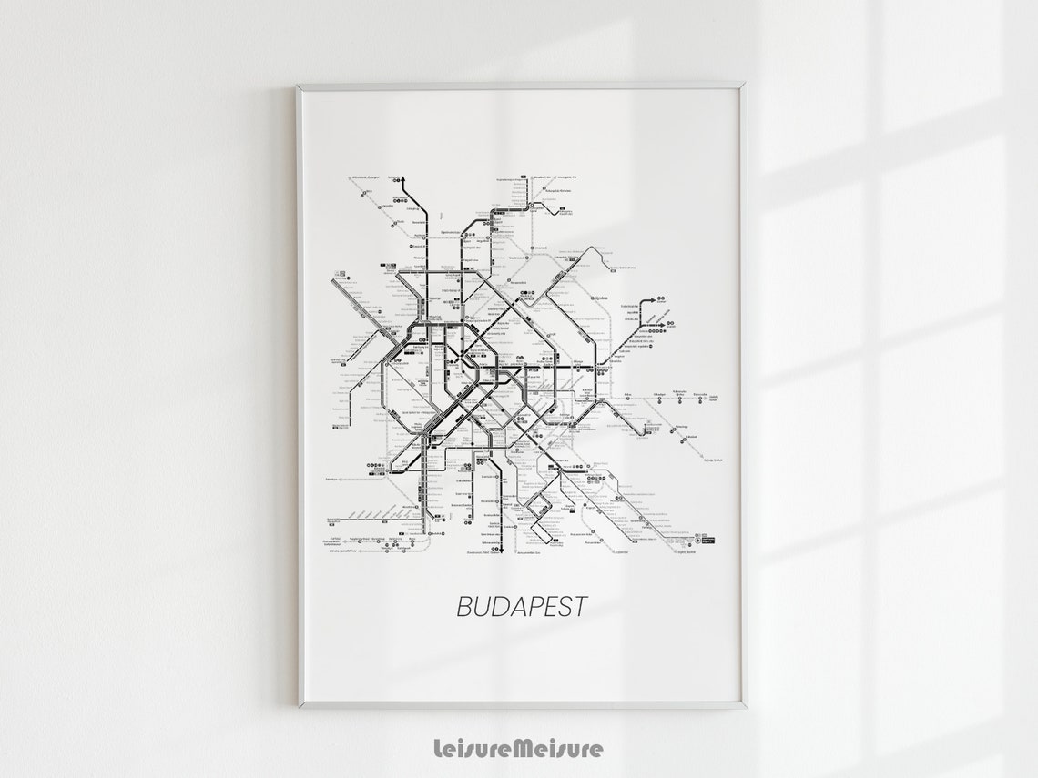 Budapest Metro Map | Digital Printable Wall Art | Print Download City ...