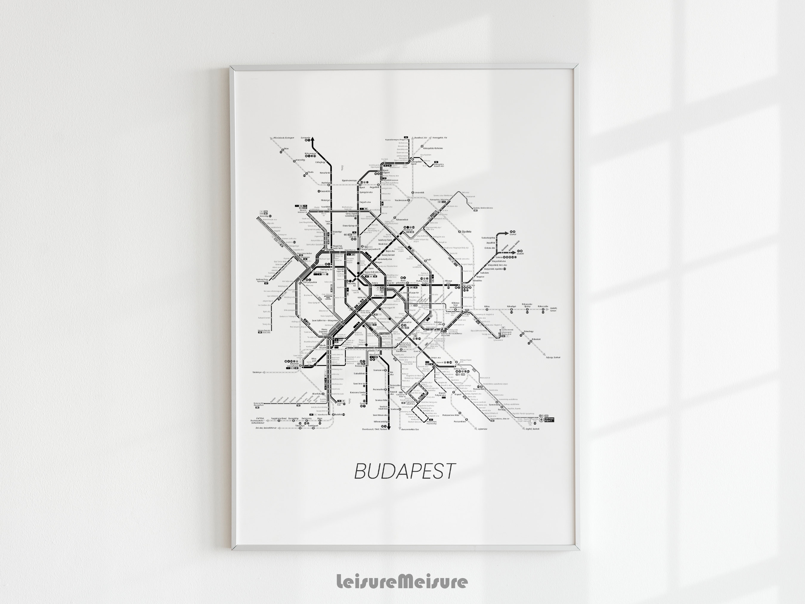 Budapest Metro Map | Digital Printable Wall Art | Print Download City ...