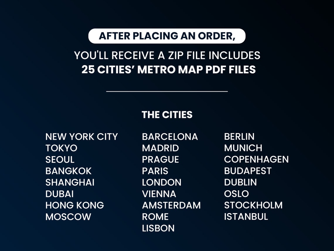 High-resolution Metro Maps for 25 Iconic Cities - Subway and Rails Maps ...