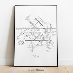 Delhi Metro Map Poster | Digital Printable Wall Art | Print Download ...