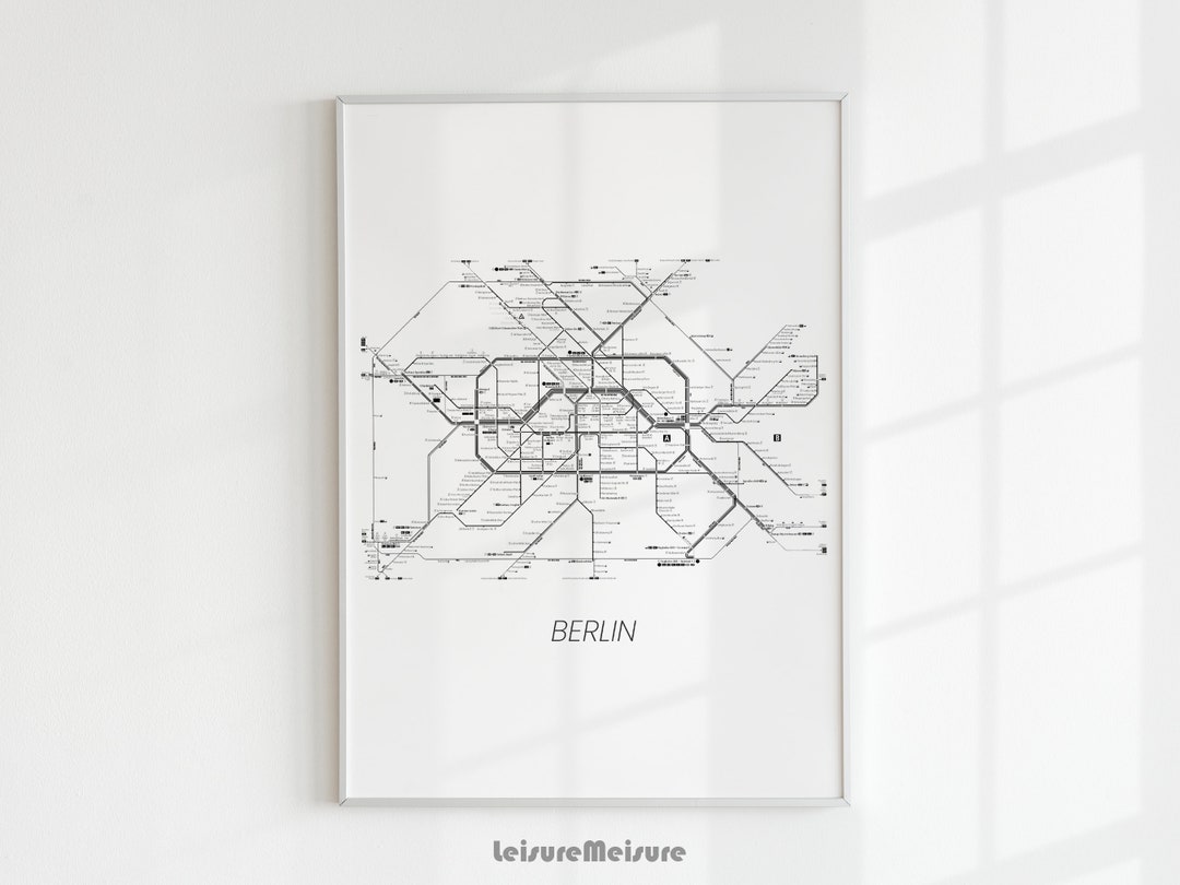 Berlin Metro Map | Digital Printable Wall Art | Print Download City Subway Poster | Printable ...