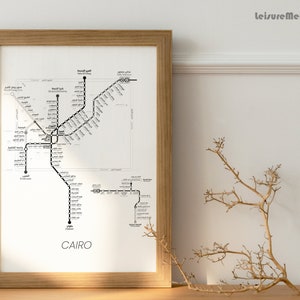 Cairo Metro Map | Digital Printable Wall Art | Print Download Subway ...