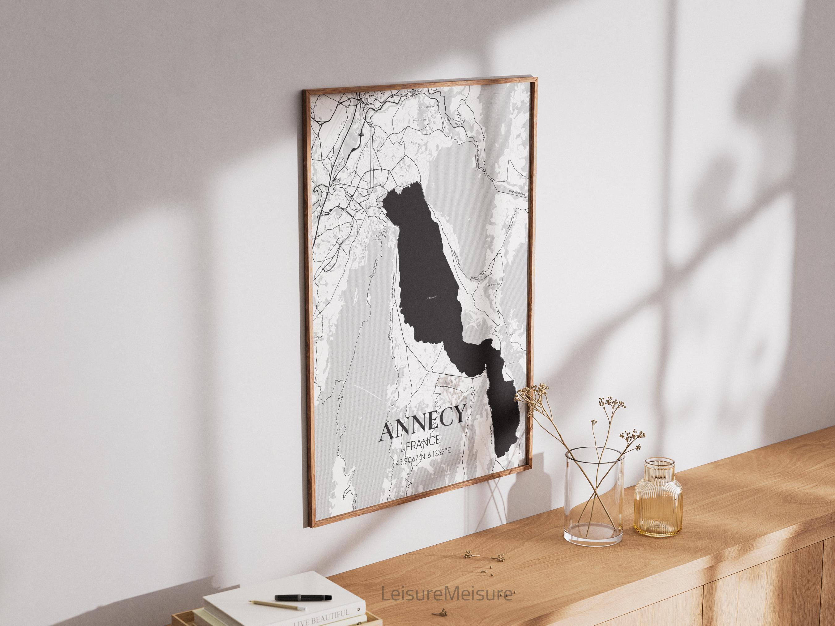 France Annecy Map Wall Art | Printable Wall Art | Annecy Poster Print ...