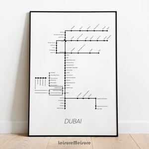 Dubai Metro Map Poster | Digital Printable Wall Art | Print Download ...