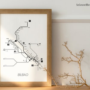 Bilbao Metro Map | Digital Printable Wall Art | Print Download City ...